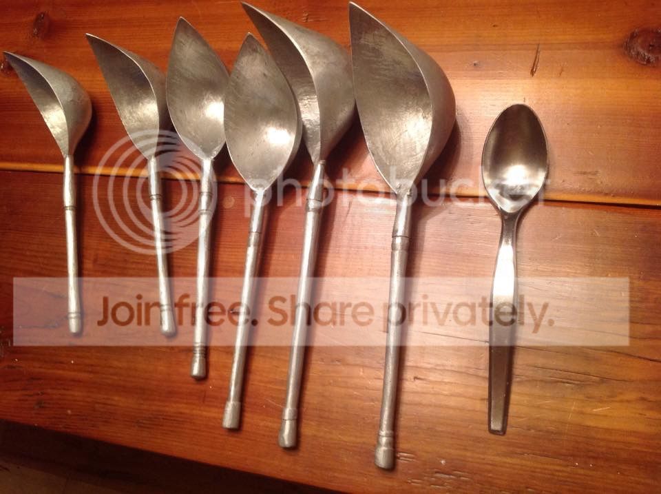 Pewter Spoon? Set 5 piece. Bought at estate sale. No markings ...