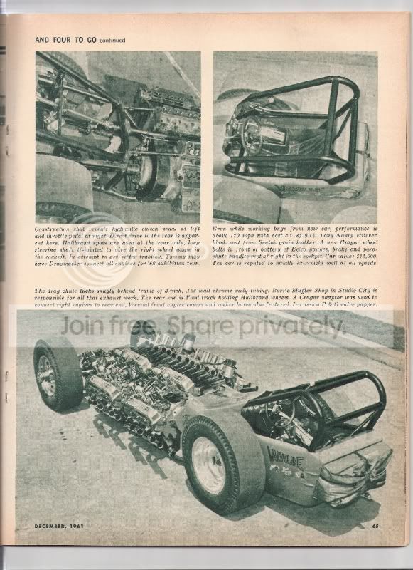Hot Rod/Dec 1961 TV Tommy Ivo's 4-nailhead dragster...I'm scanning,who ...