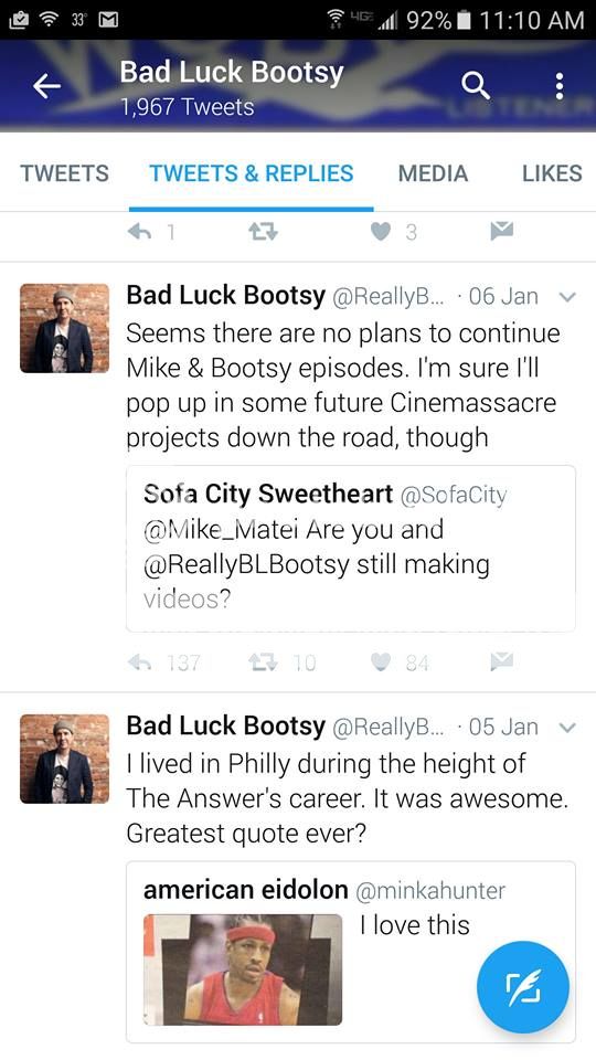 Wishing Bootsy the best of luck! : r/TheCinemassacre